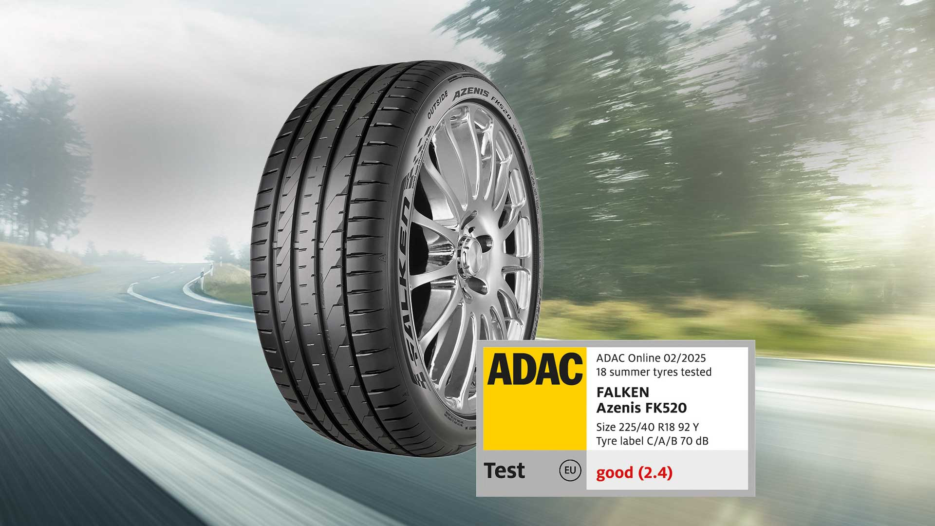 Falken Azenis FK520 Earns "Good" Rating in ADAC Test